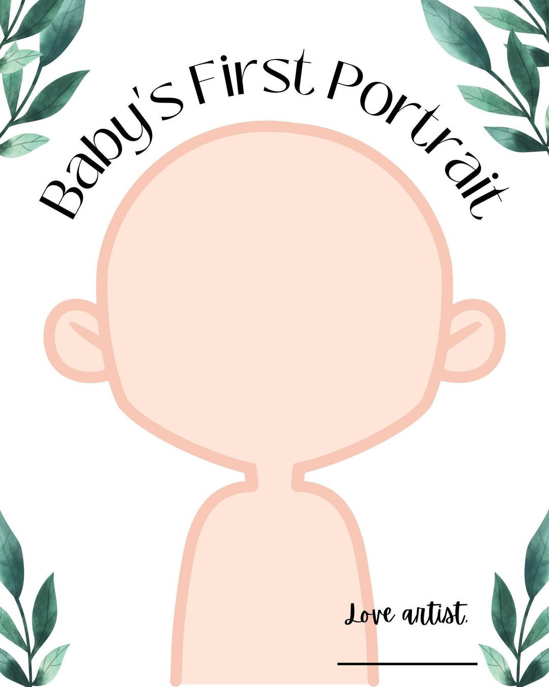 Juego imprimible de baby shower, pictionary de bebé, tema de vegetación ...
