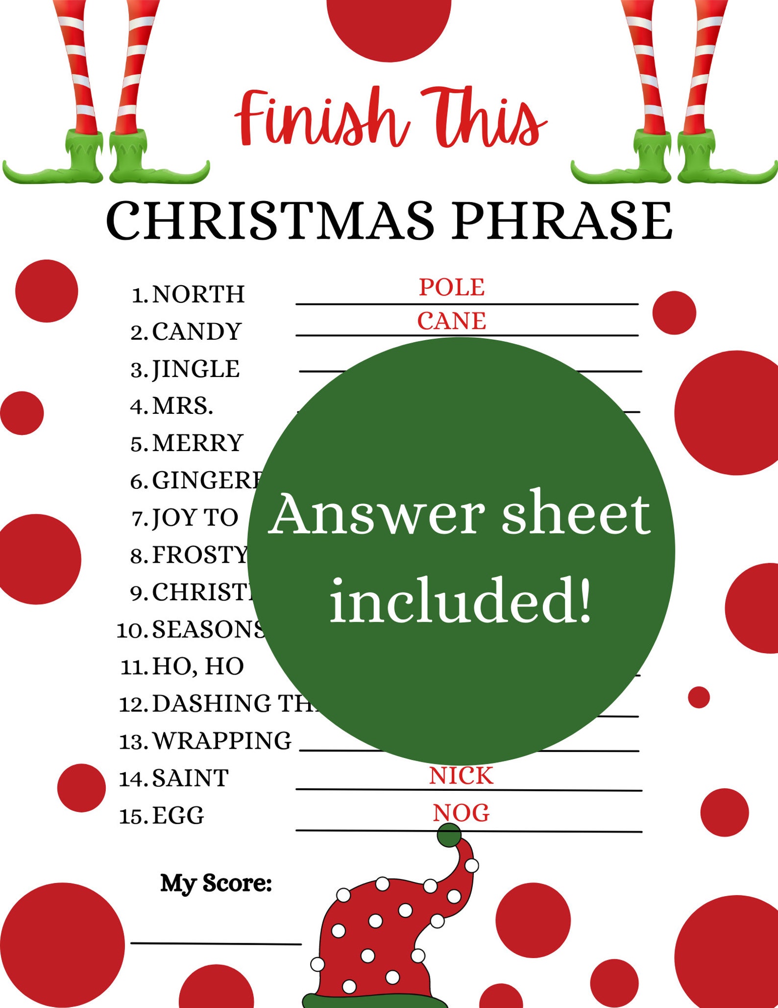Christmas Game Printable Trivia FOR KIDS, Xmas Game Printable for ...