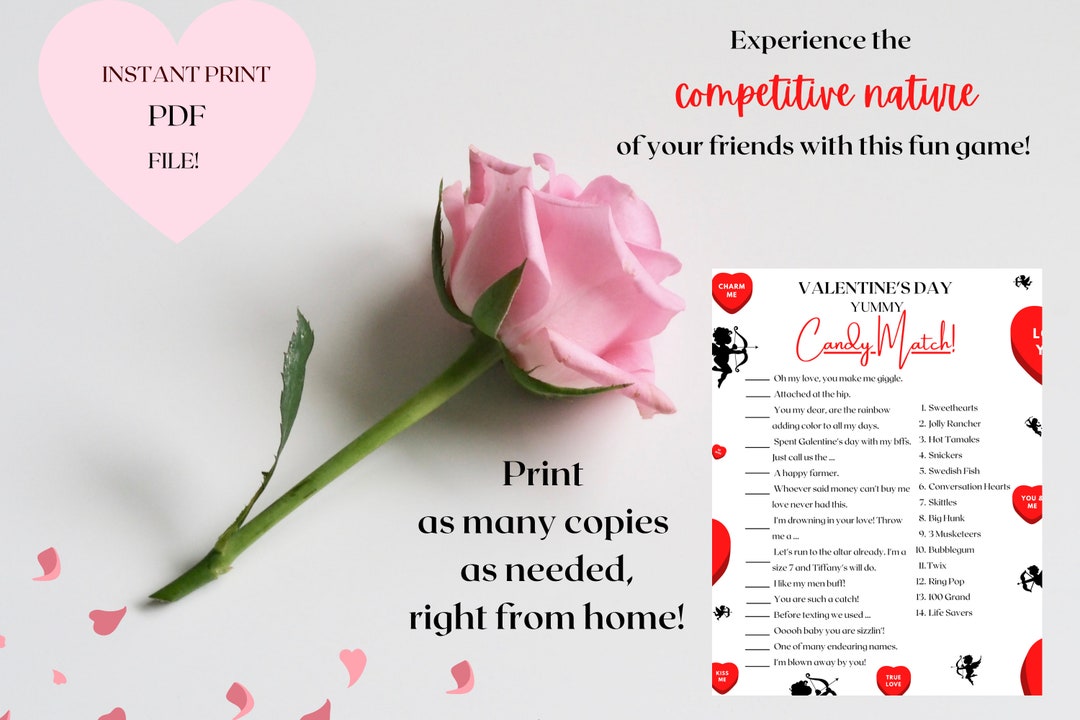Valentines Day Game Printable, Valentine's Day Company Game, Valentine ...