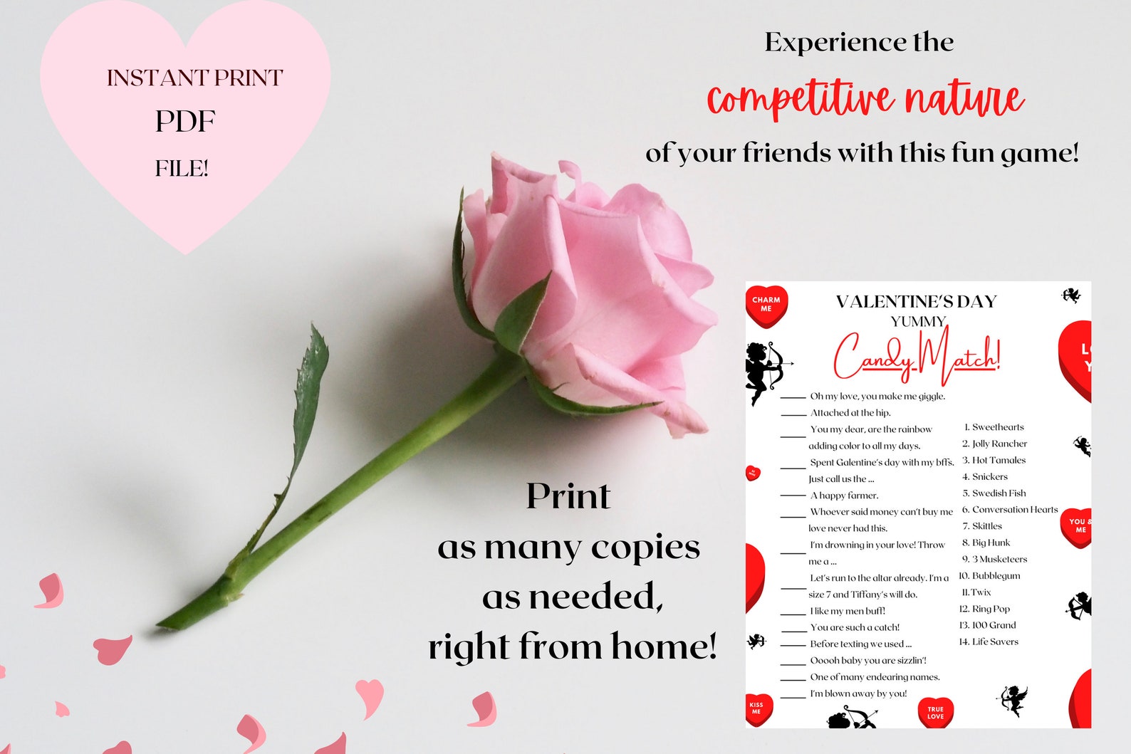 Valentines Day Game Printable, Valentine's Day Company Game, Valentine ...