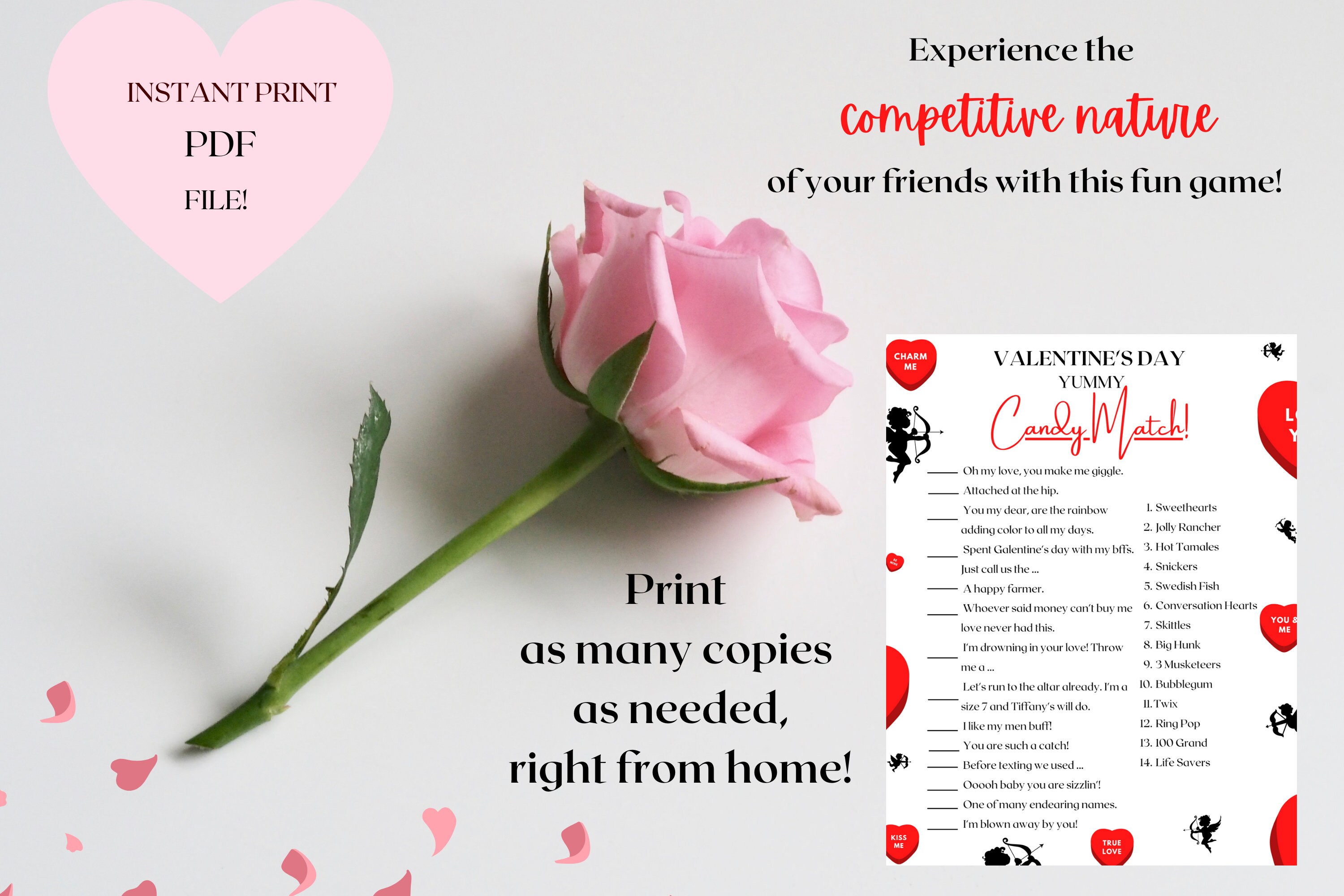 Valentines Day Game Printable, Valentine's Day Company Game, Valentine ...
