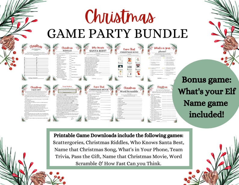 Christmas Trivia Printable Games, Best Holiday Games Bundle, Fun ...