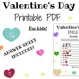 Printable Valentine's Day Game Kids, Valentines Day Party, Classroom ...