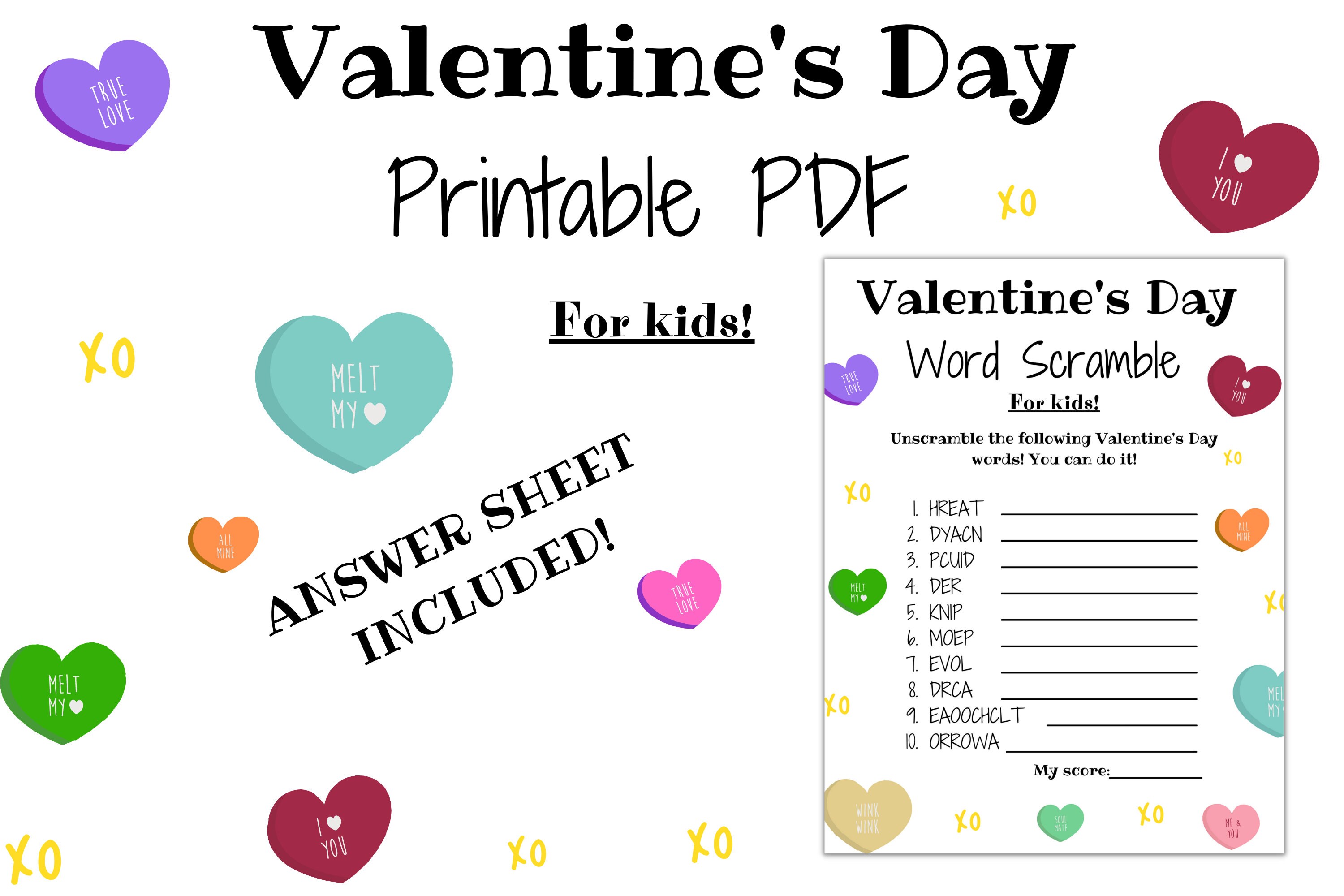 Printable Valentine's Game for Kids, Activities for Homeschool ...