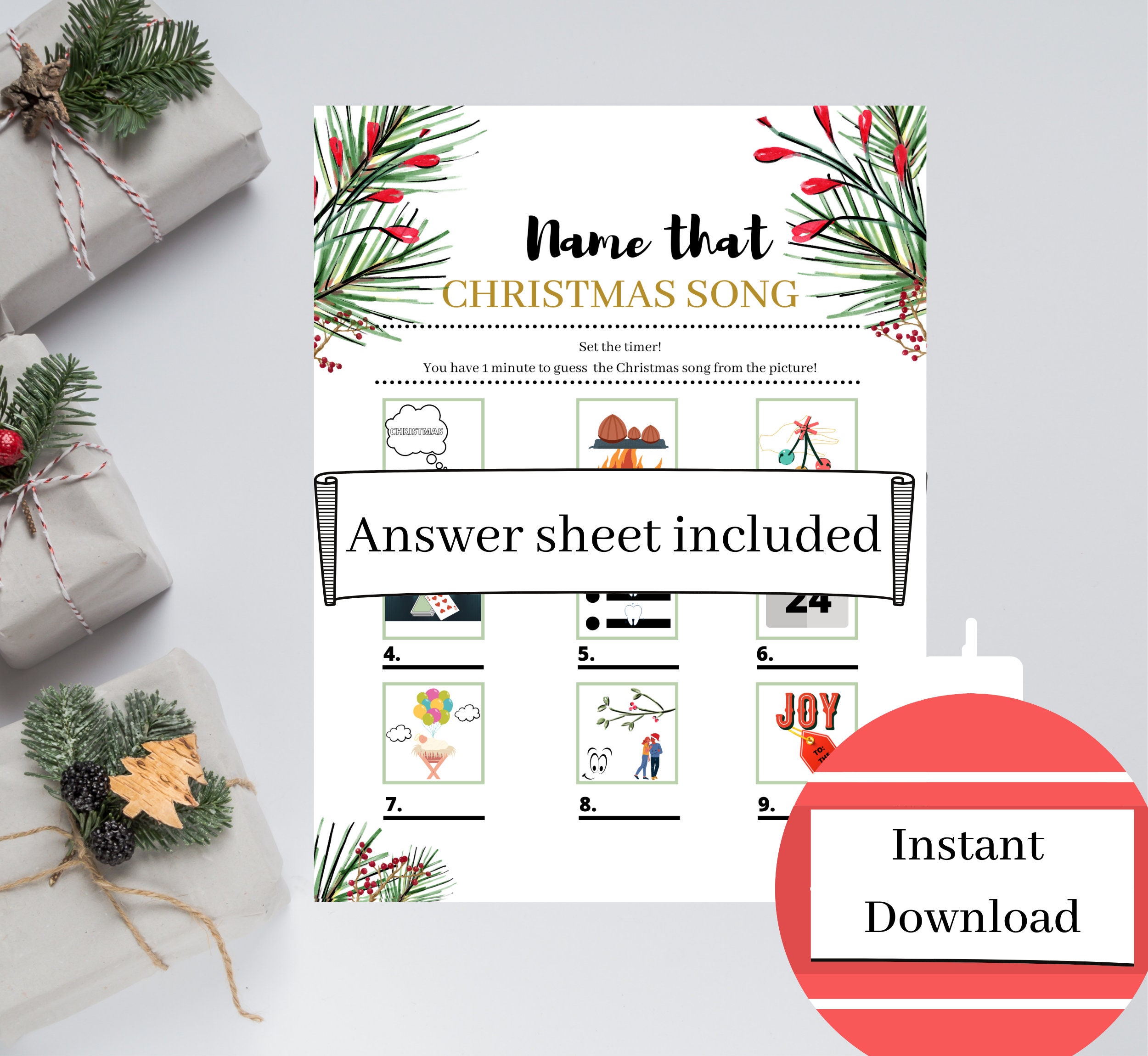 Christmas Trivia Party Game 2023 Print Christmas Party Game. - Etsy