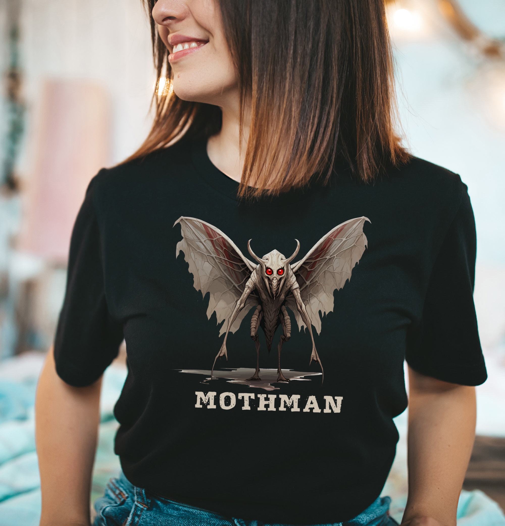 Mothman T-shirt, Folklore Shirt, Mothman Gift, Cryptozoology Shirt ...