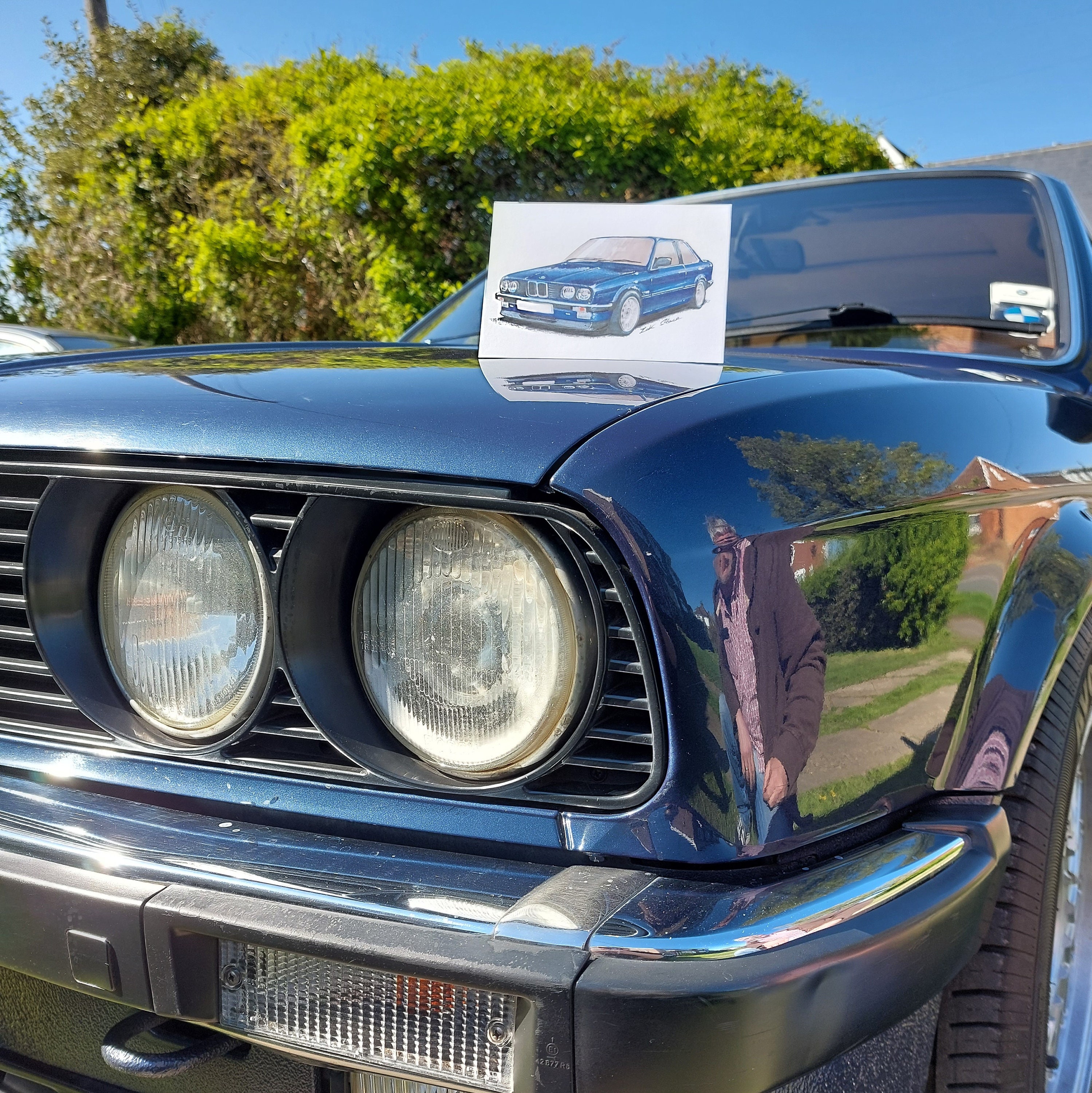 BMW E30 - Birthday Card - Father's Day Card - Hand Drawn Illustration ...