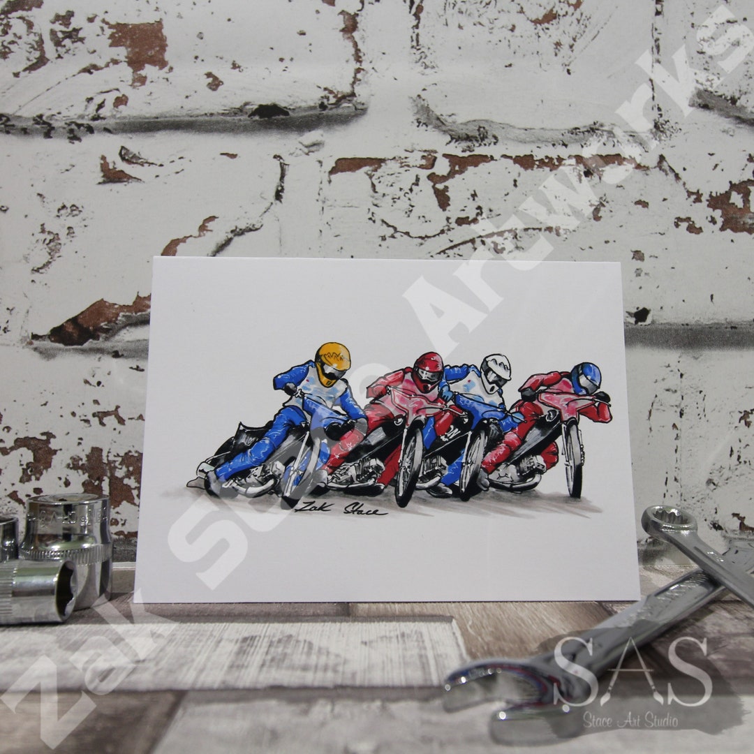 Speedway Racers - Motorbikes - Birthday Card - Father's Day Card - Any ...