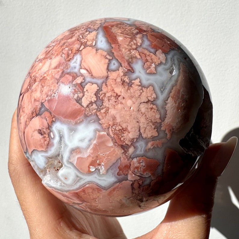 Mexican Cotton Candy Agate Sphere 13 pink Agate Sphere, Druzy Pink ...
