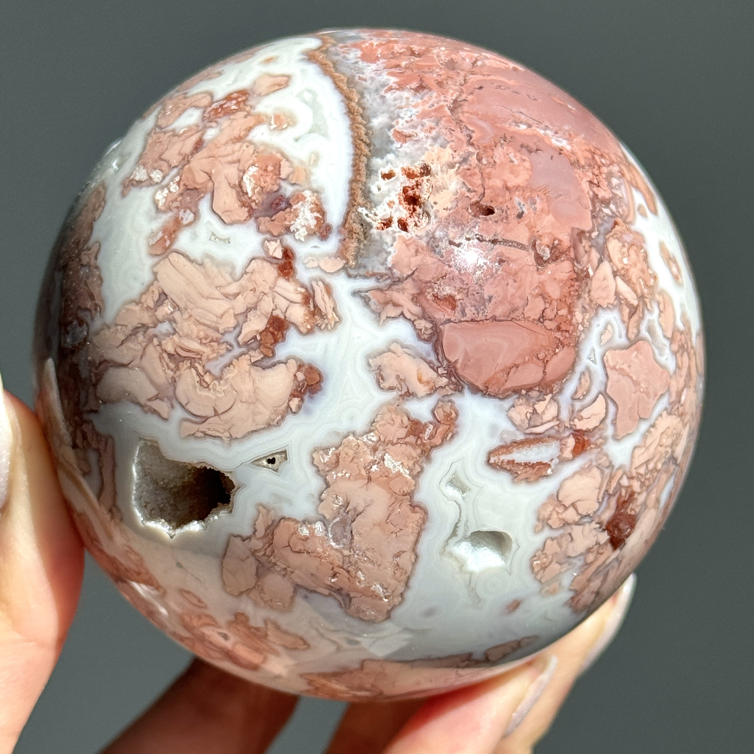Mexican Cotton Candy Agate Sphere 12 pink Agate Sphere, Druzy Pink ...