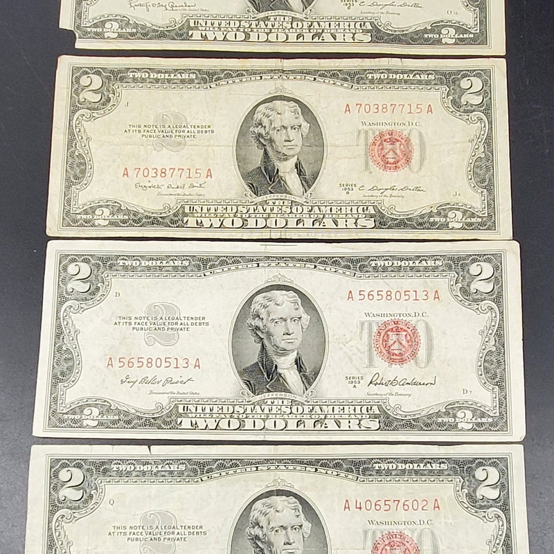 Red Seal 2 Dollar Bill - Etsy