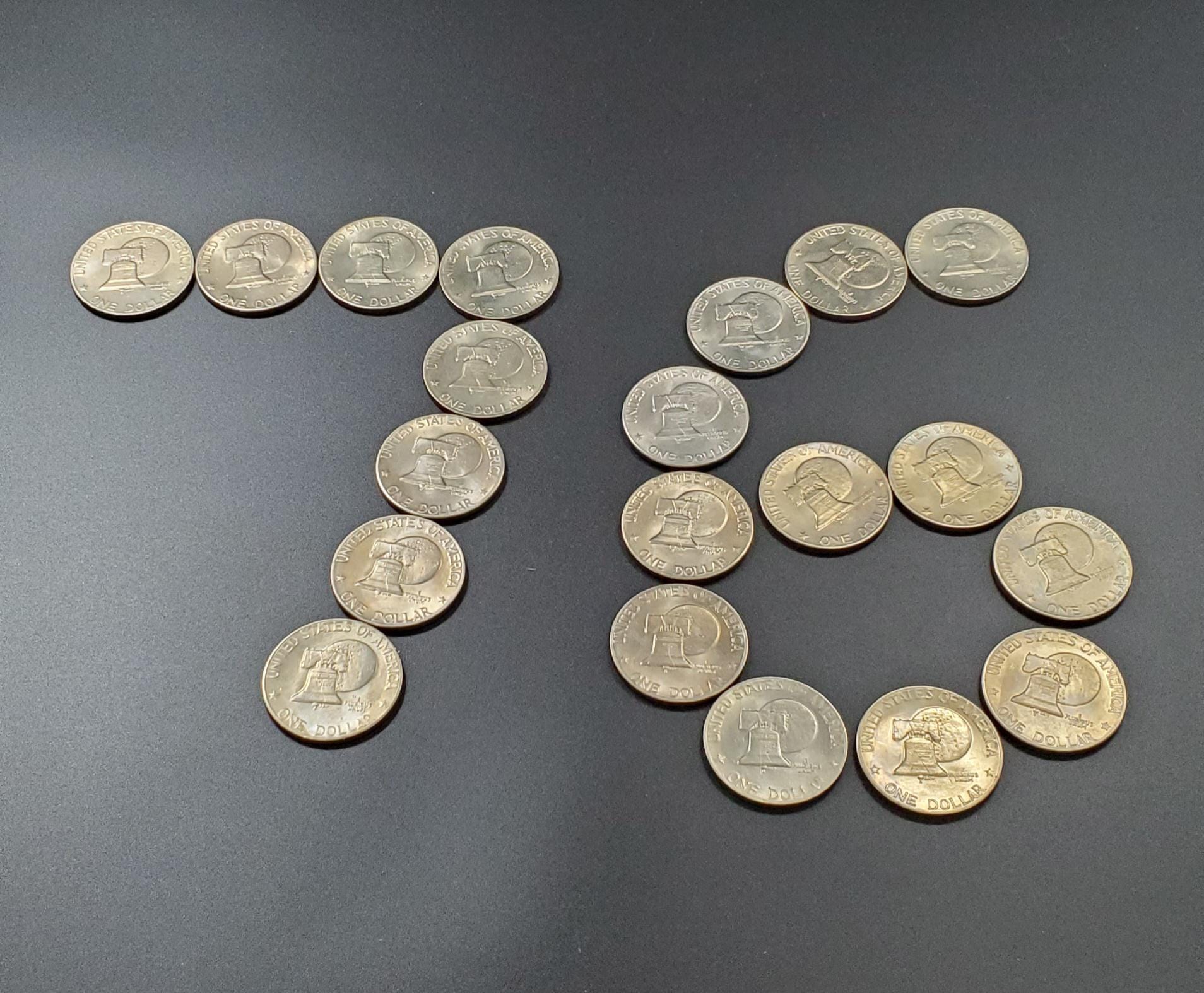 1776-1976 Eisenhower Bicentennial Dollar Lot of 20 Coins Circulated ...