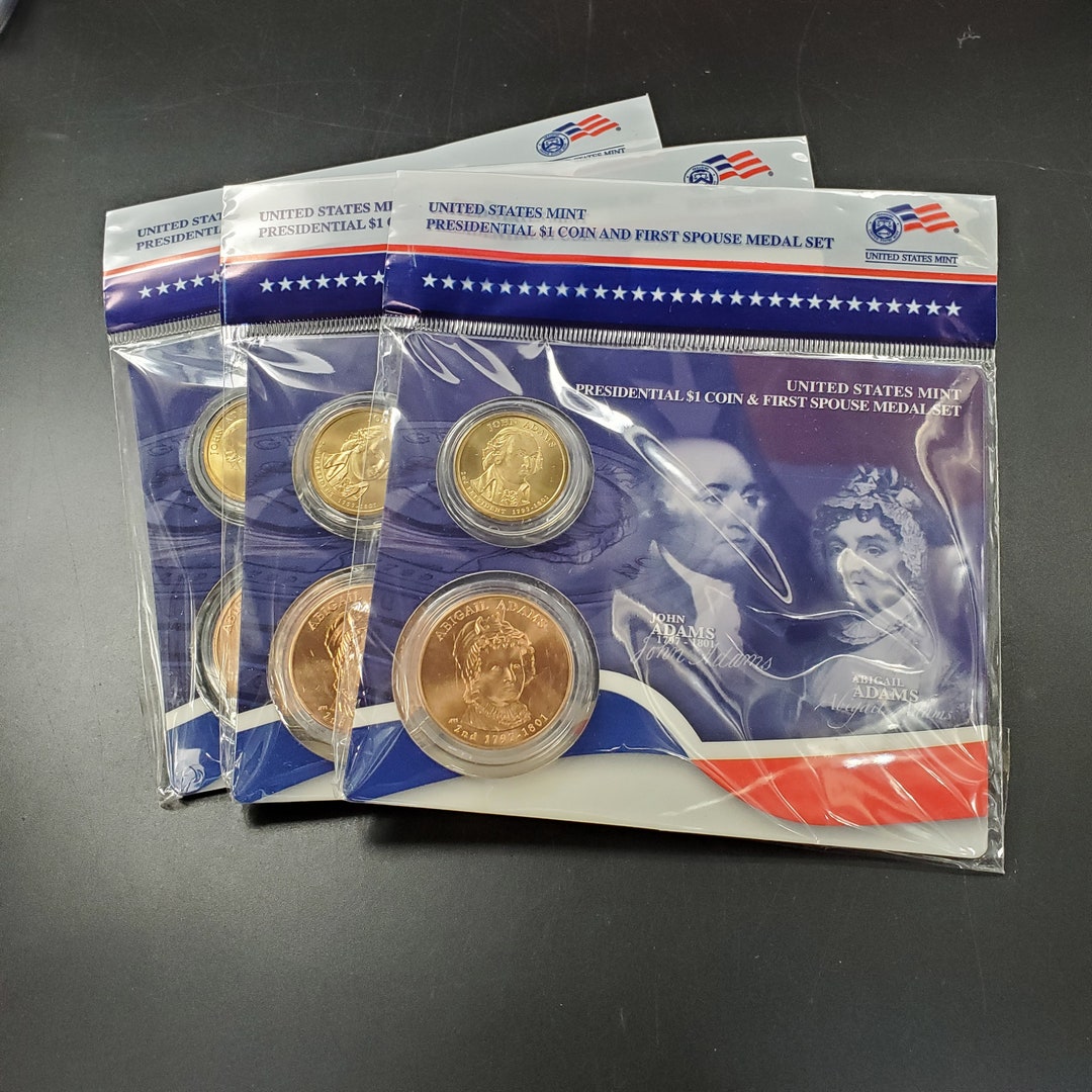 U.S. Mint 2007 John & Abigail Adams 1 Dollar Presidential Coin and ...