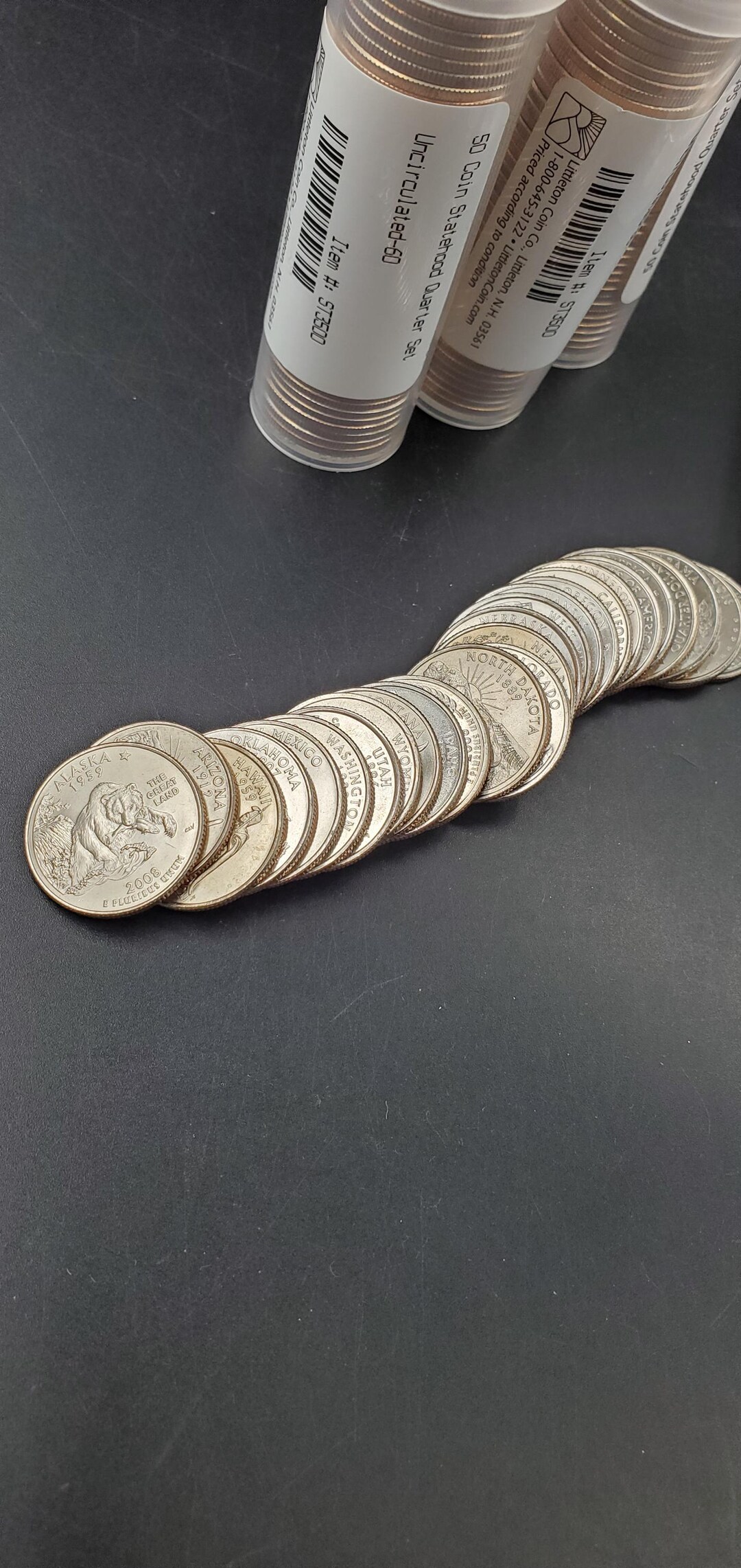 Complete Type Set of 50 1999 - 2008 25c Uncirculated Statehood Quarters ...