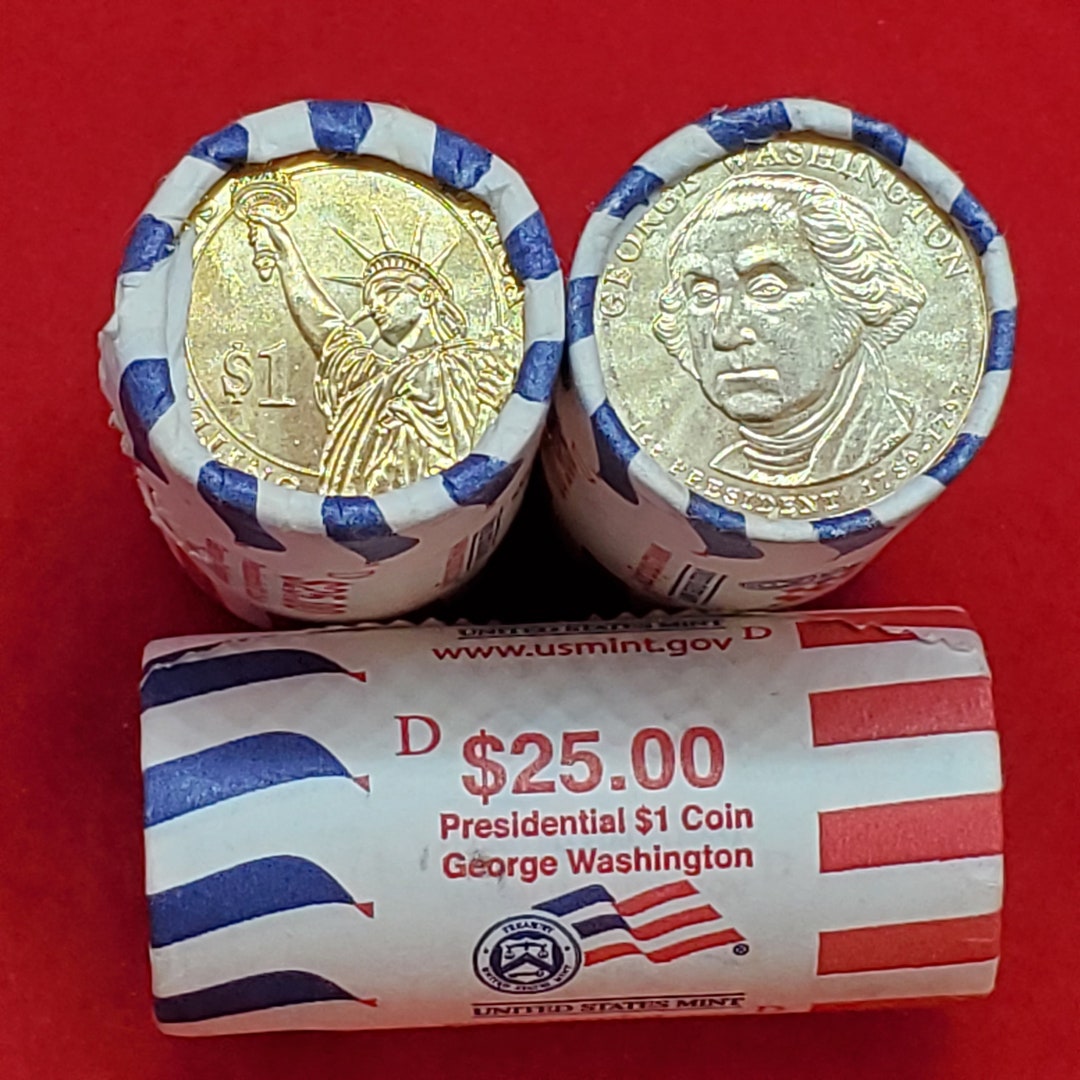 2007 D George Washington Presidential Dollar Roll Of 25 Coins 2007 D George Washington Presidential Dollar Roll Of 25 Coins
