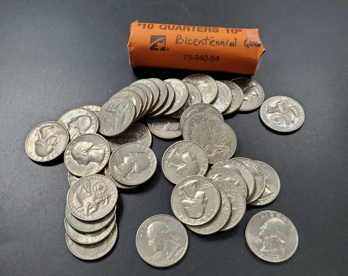 1976 Washington Quarter Bicentennial - 1 Roll - 40 Coins **FREE ...