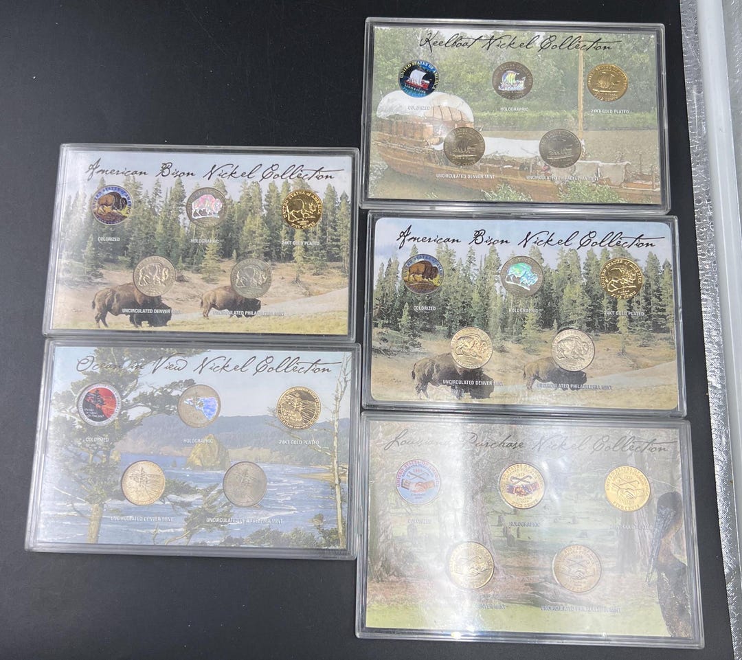 Lot of 5 Westward Journey Nickel Sets Colorized & Enhanced BU UNC in ...