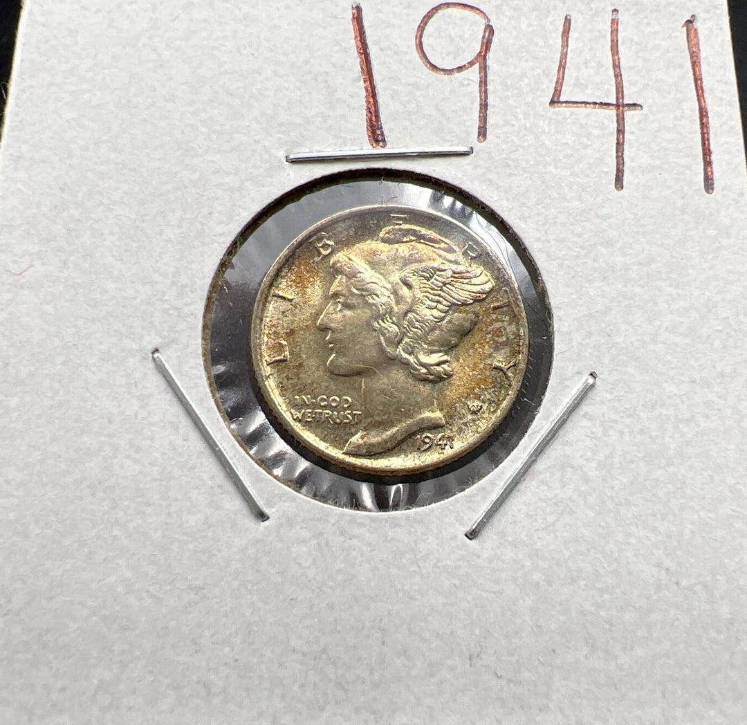 1941 P 10c Mercury Silver Dime Coin Choice AU / UN Nice Toning Toner - Etsy