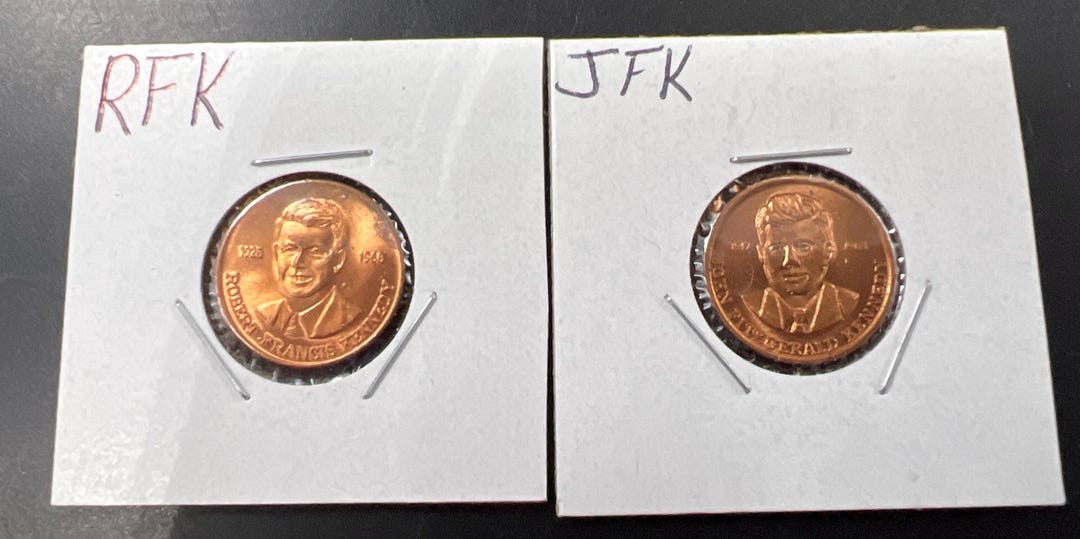 JFK & RFK Token / Small Size Bronze Medallion Coin Set - Etsy