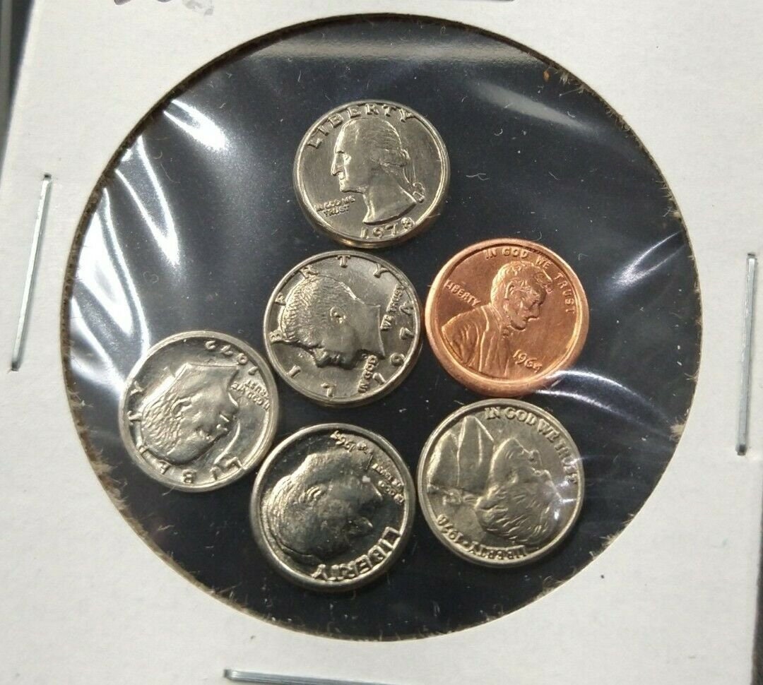 Miniature U.S. Mint Set GEM UNC Novelty 6 Coins Varying Years Modern ...