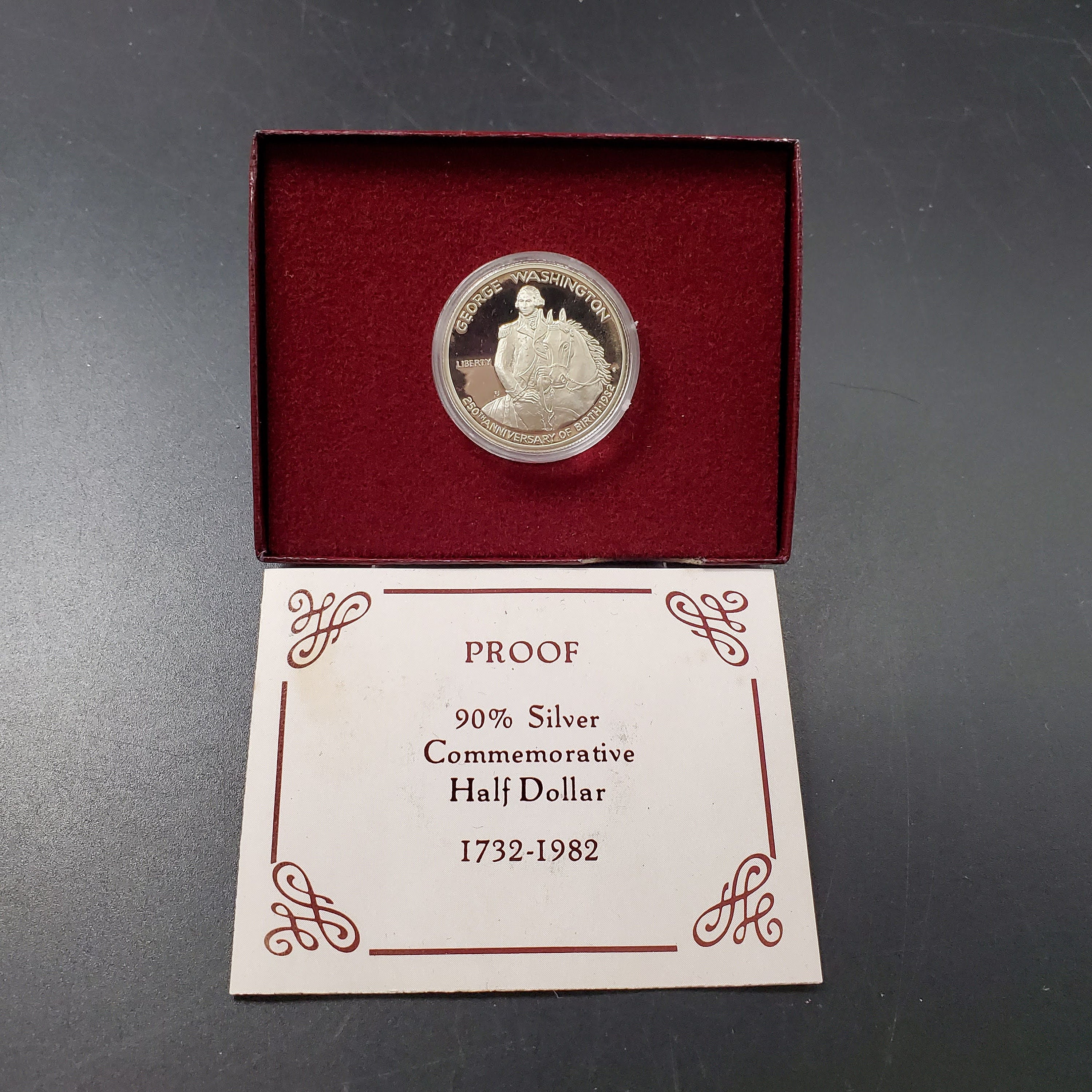 1982 S George Washington Silver Proof Commemorative Half Dollar Coin ...