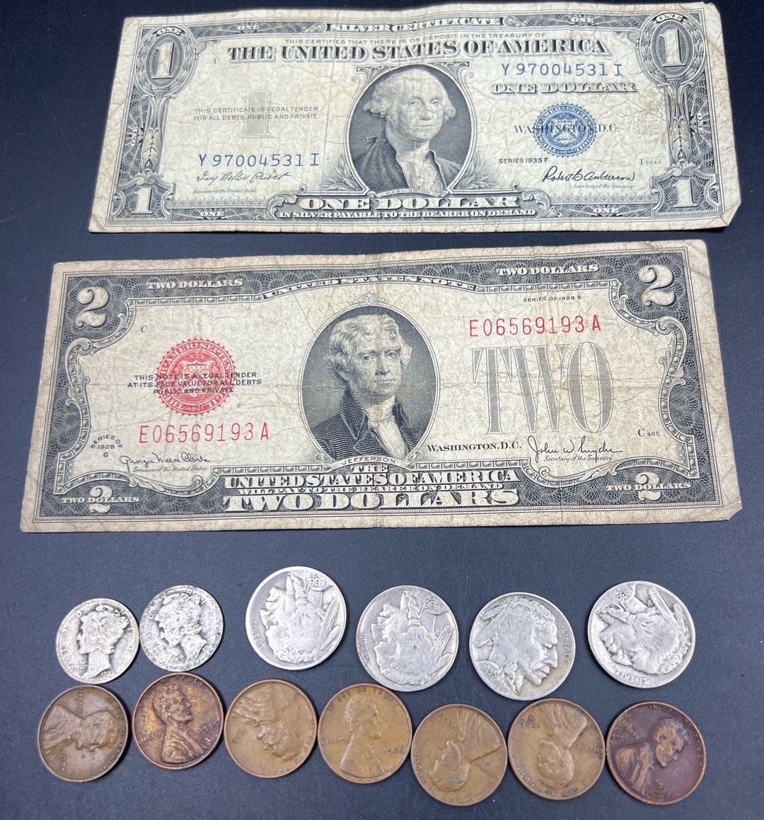 Great Depression Era Pocket Money 1928 Two Dollar Bill 4 - Etsy