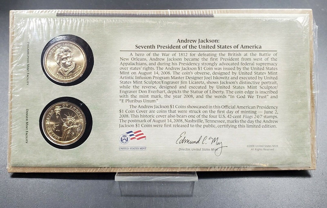 Andrew Jackson Presidential Dollar P & D 2 Coin Set First Day OGP - Etsy