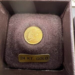 0.3 G 24K Solid Gold Replica Miniature Coin 1908 St Gaudens Double ...