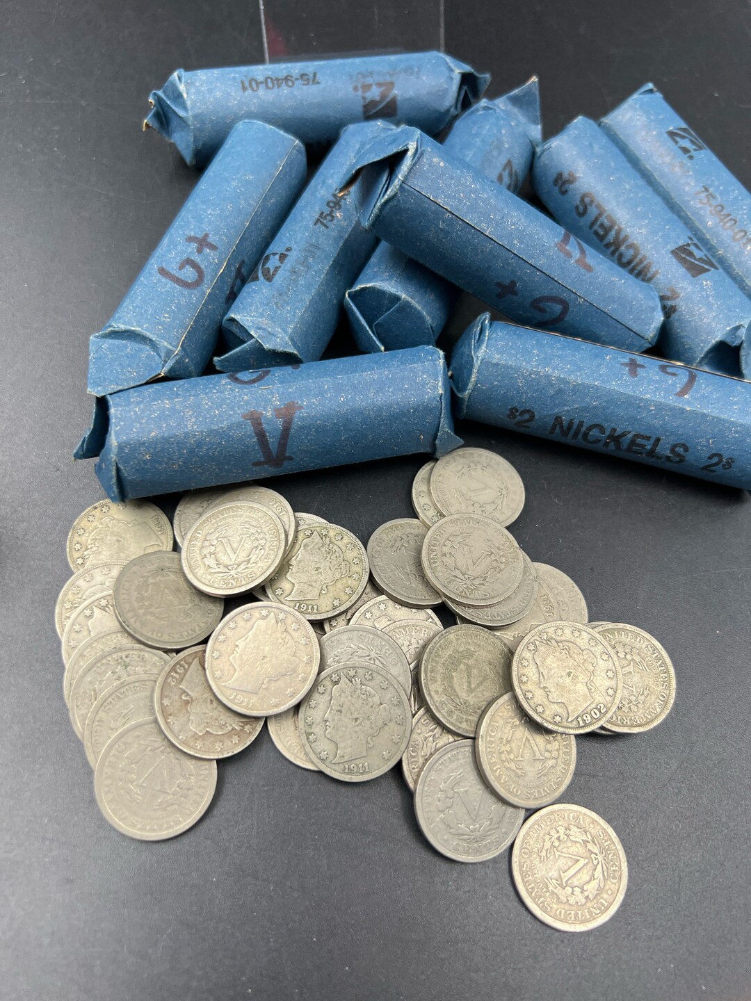 Roll of 40 Liberty Head V Nickel Coins Years 1900-1911 Good Full Date ...