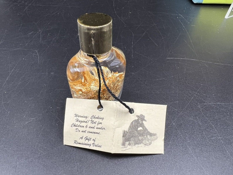 Pure Brazilian Gold Leaf Flake in Water Glass Bottle Gift Vial Mineral ...