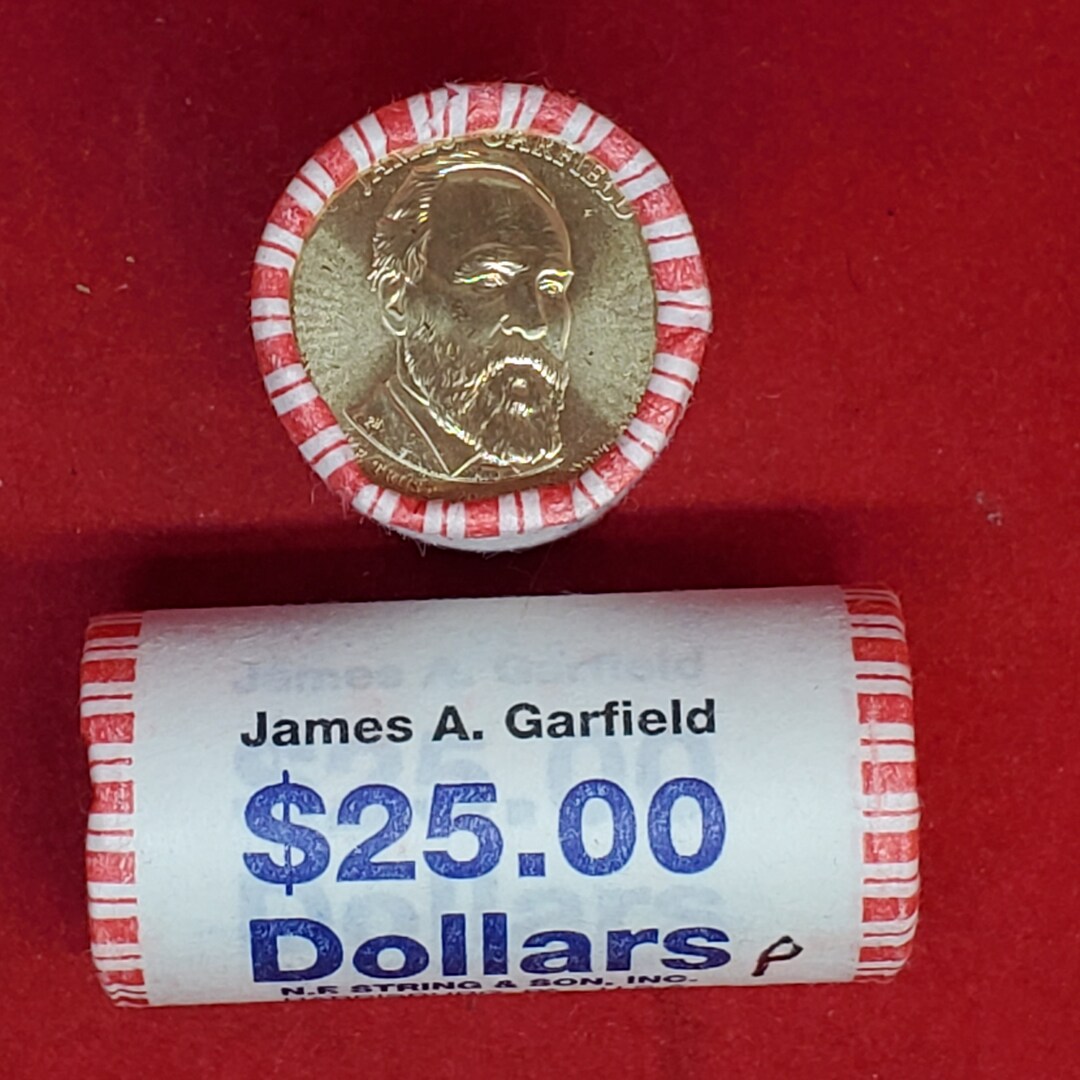 2011 P James Garfield Presidential Dollar Roll of 25 Coins Uncirculated ...