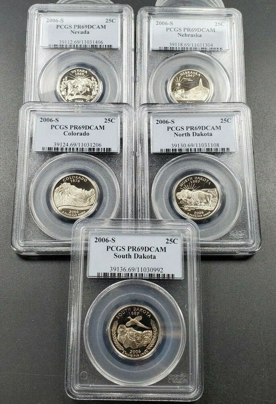 2006 S Complete 5 Coin CLAD Proof Quarter Set PCGS Graded PR69 DCAM - Etsy