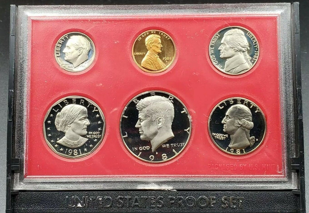 1981 S US Proof Clad Coin Set OGP Type 1 Set @robinsonscointown - Etsy