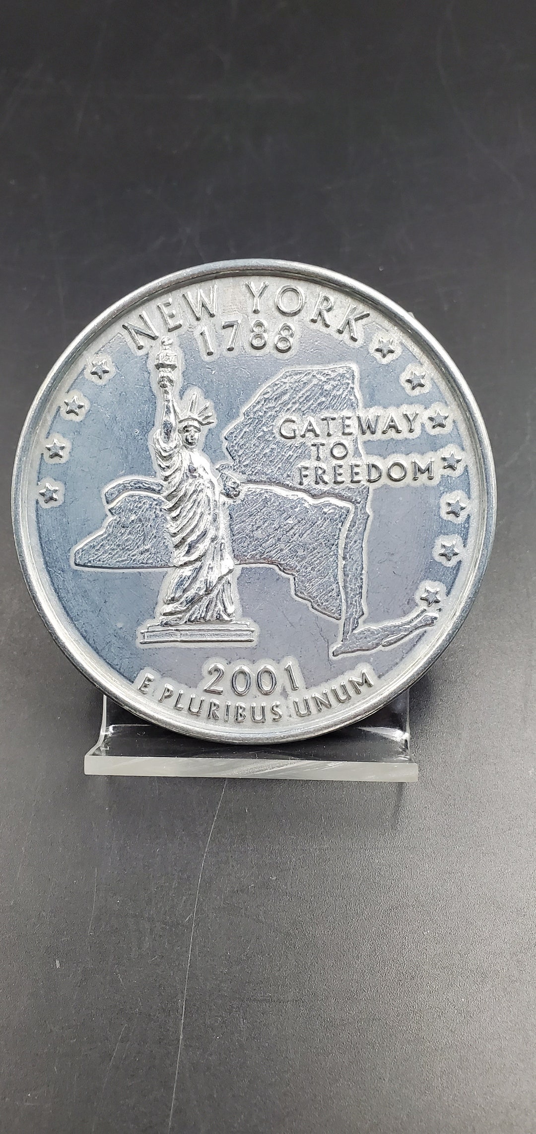 Large 3 Inch Novelty Coin/coaster/paperweight 2000 New York Quarter - Etsy