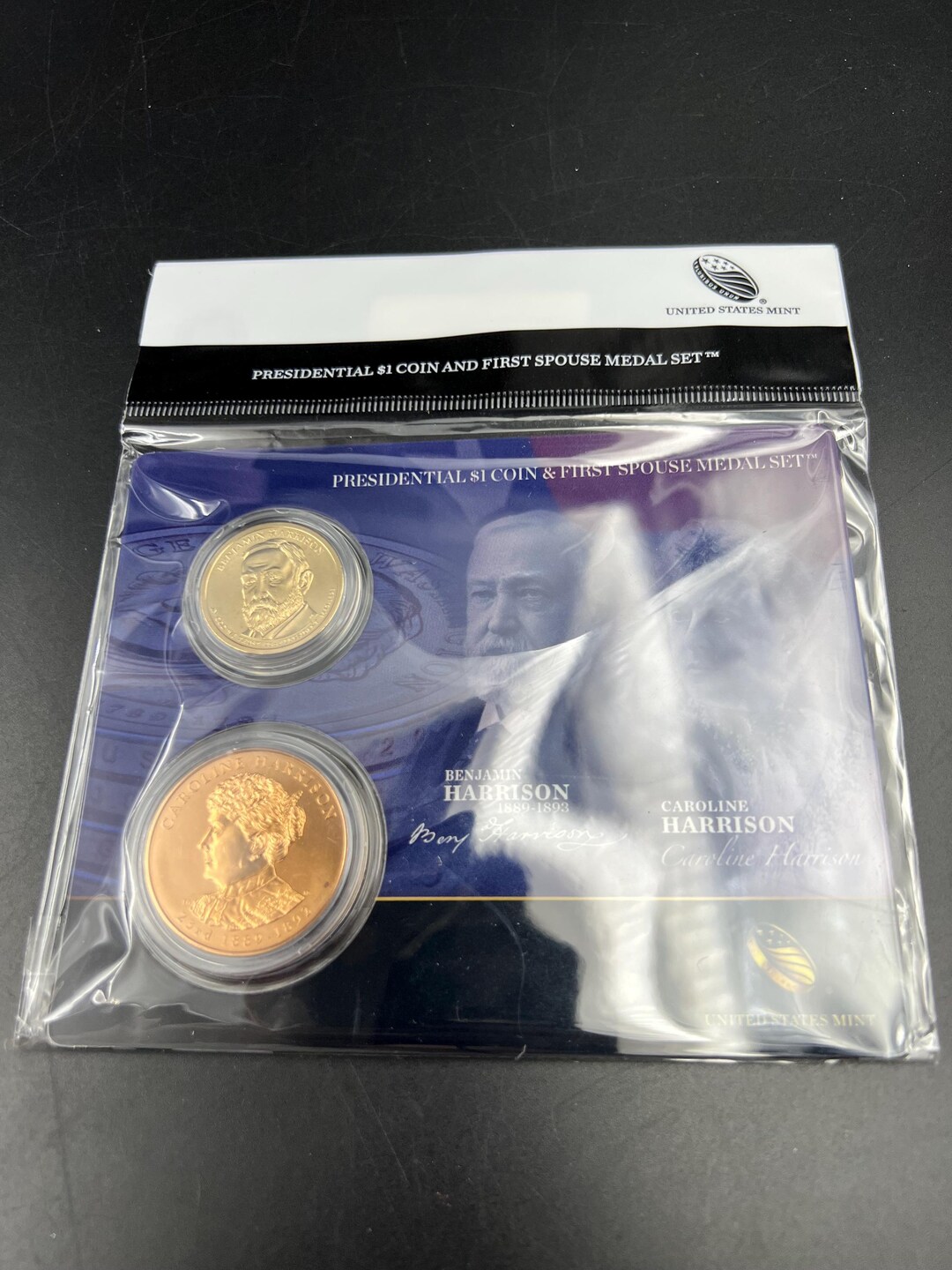 2012 Benjamin & Caroline Harrison Presidential 1 Dollar Coin and First ...
