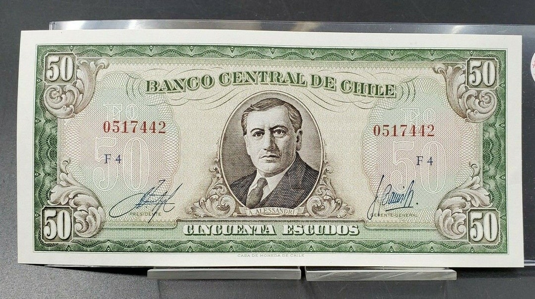 1970s Banco Central De Chile Notes Allesandri 50 Escudos - Etsy