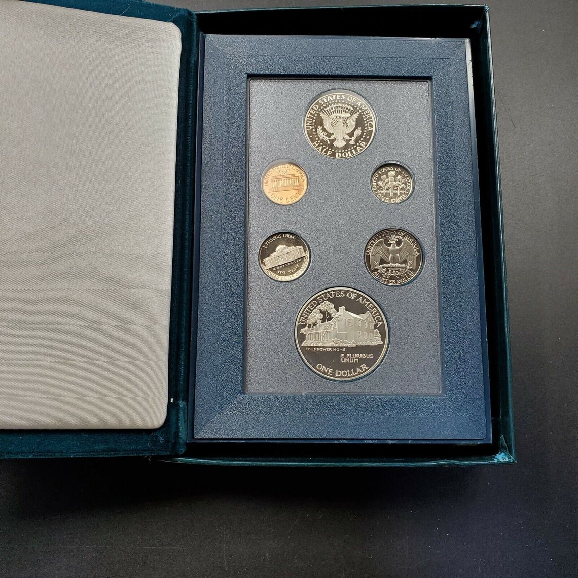 1990 S US Mint Prestige Proof Set OGP Box COA Silver Dollar ...