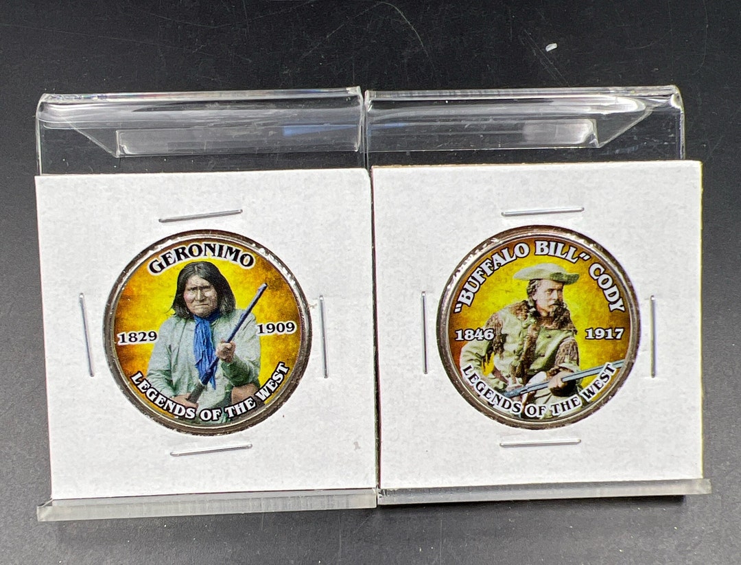 Legends of the West Colorized Kennedy Half Dollar 2 Coin Set Buffalo ...
