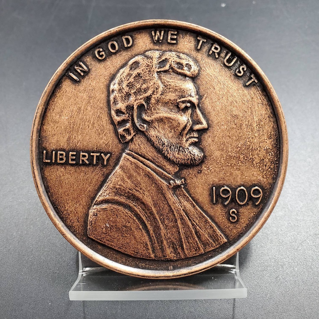 Large 3 Inch Novelty Coin/coaster/paperweight 1909 S Vdb Lincoln Cent ...