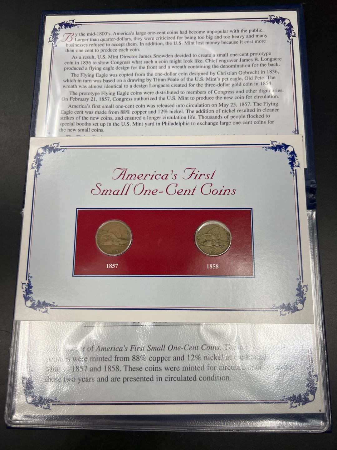 1857 VG and 1858 VF Flying Eagle Cents America's First Small One Cent ...