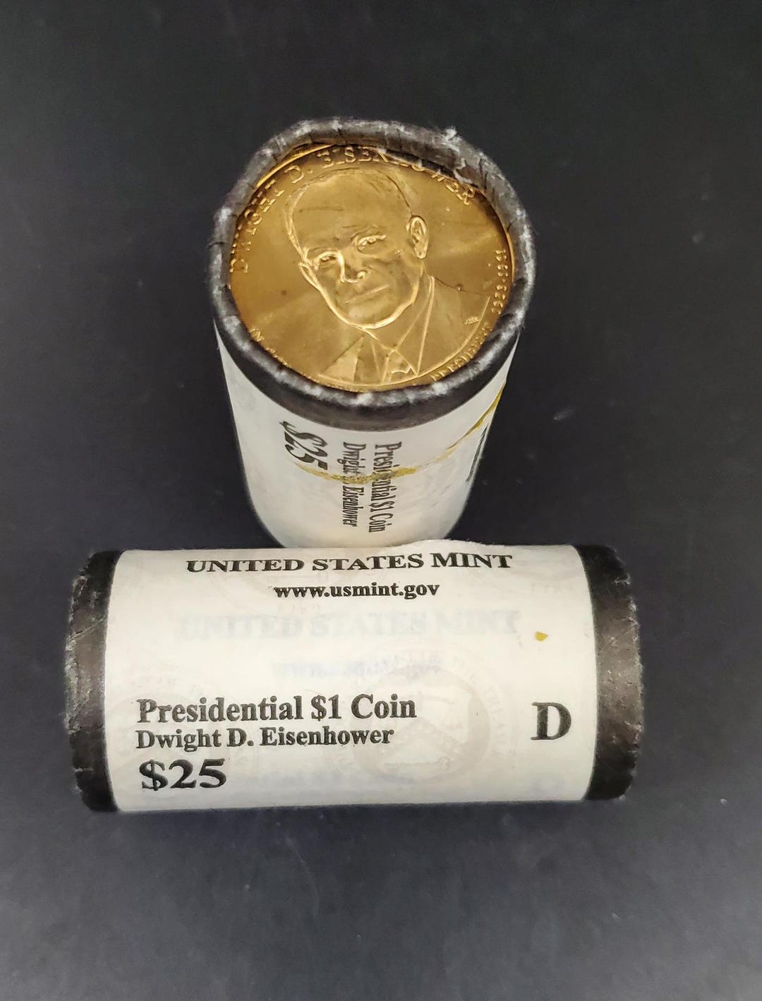 2015 D Dwight Eisenhower Presidential Dollar US Mint Roll of 25 Coins ...