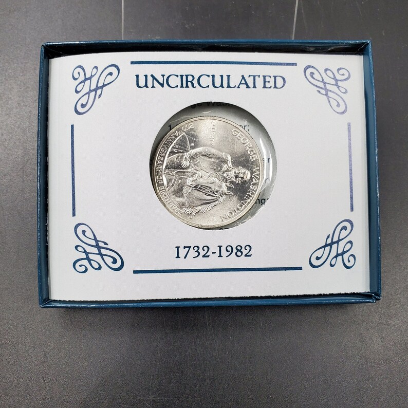1982 D George Washington Silver Commemorative Half Dollar Coin OGP BOX ...