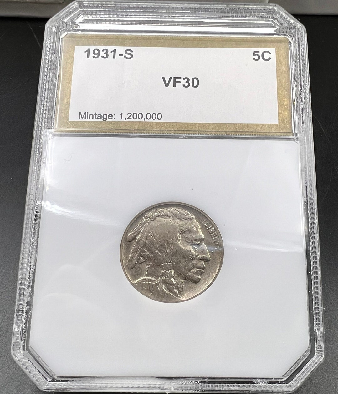 1931 S Buffalo Nickel Coin PCI Retro Slab Certified VF Very Fine VF30 ...