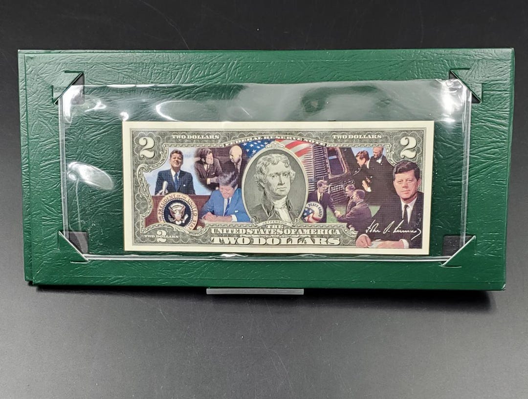 The Life & Legacy of John F. Kennedy Colorized 2 Bill US Legal Tender ...