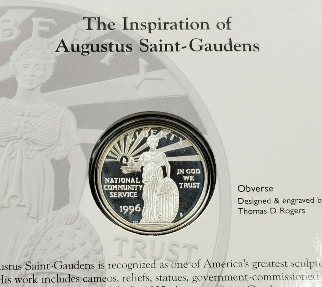 1996 S National Community Service Coin Stamp US Mint Set Proof Silver ...
