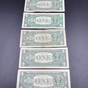 5 Note Lot 1963 B 1 One Dollar Barr Signature Federal Reserve Note ...