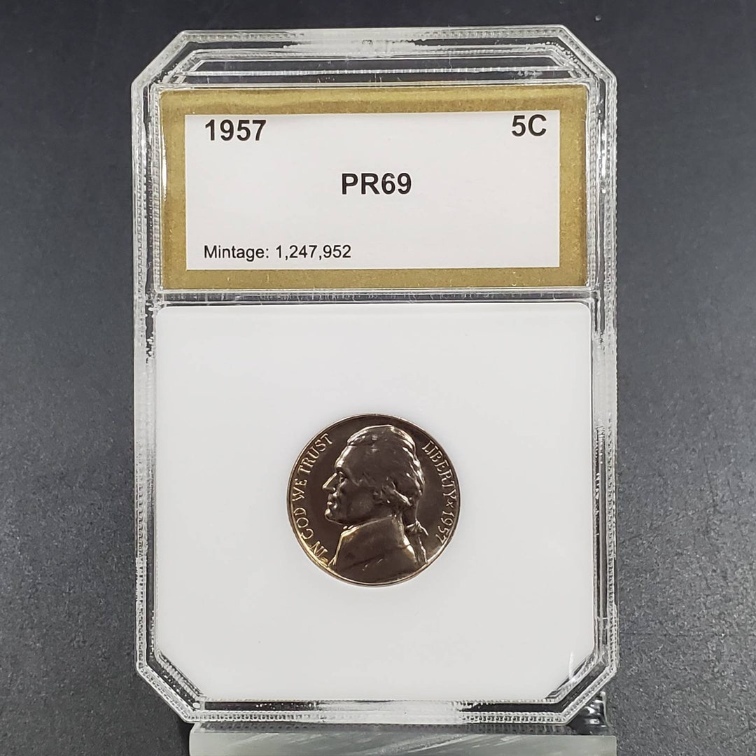 1957 P Jefferson Nickel Proof Coin PCI PR69 Near Perfect Gem Proof ...