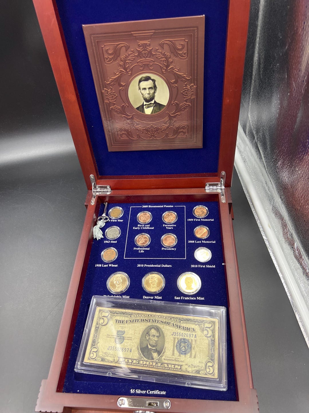 Abraham Lincoln Coins Currency Collection in Wooden Box - Etsy