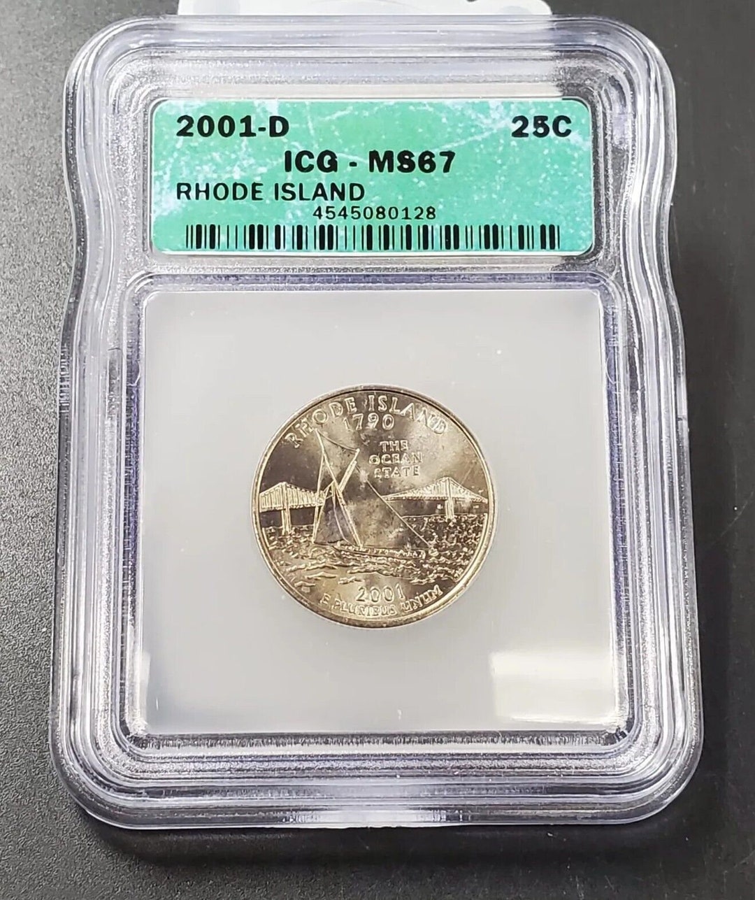 2001 D Rhode Island State Statehood Quarter Coin MS67 ICG - Etsy