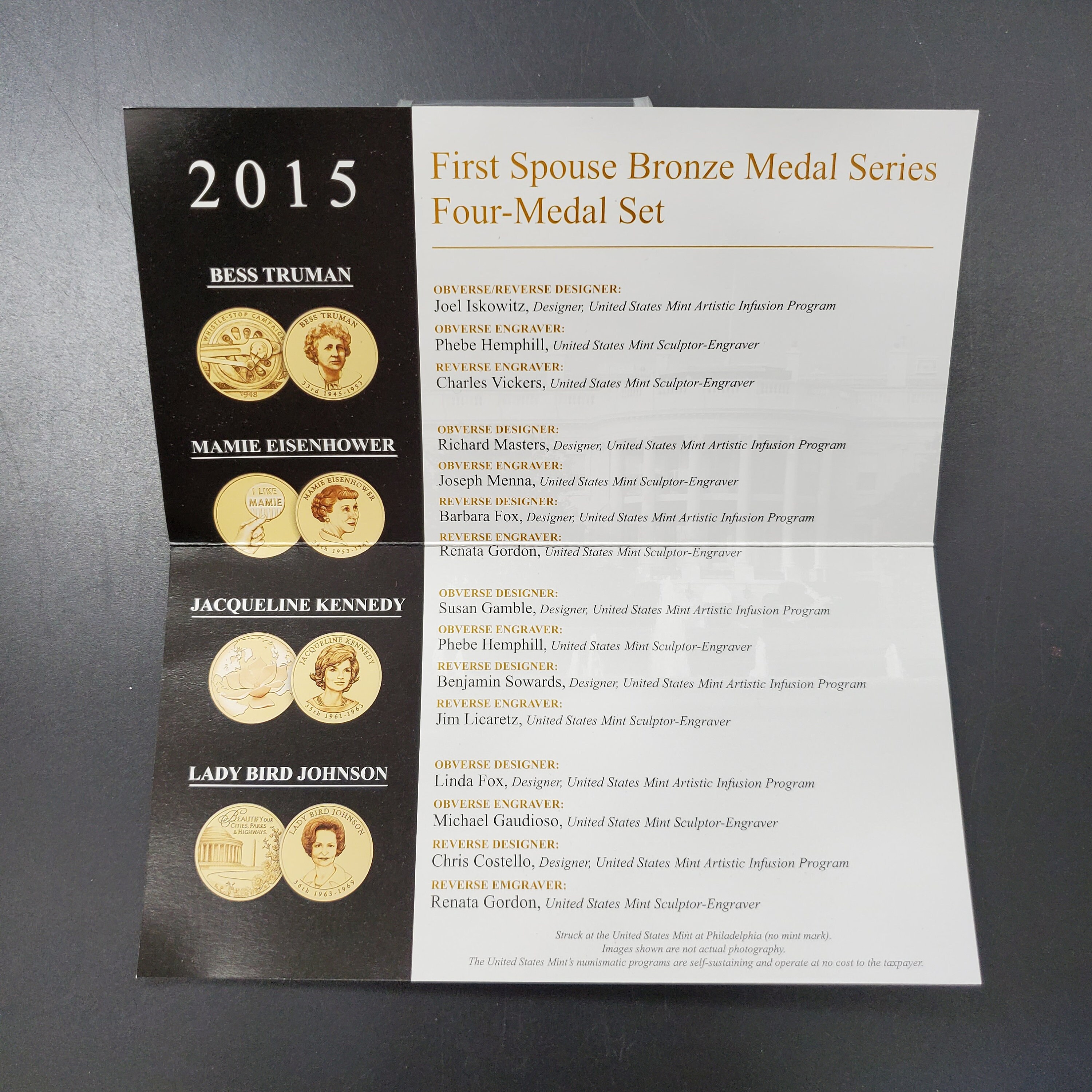 2015 First Spouse Bronze Medal Series Four 4 Medal Set in OGP - Etsy